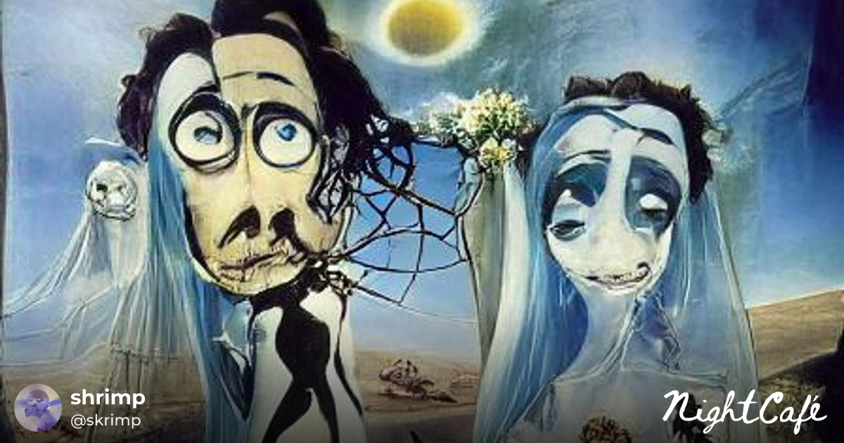 Surreal Corpse Bride Portrait in Surrealist Style - AI Art