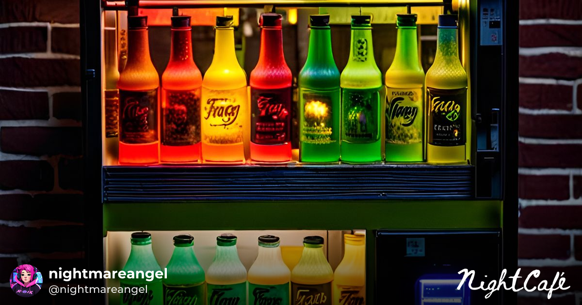 Bioluminescent Faygo Vending Machine in Urban Alle... - AI Art