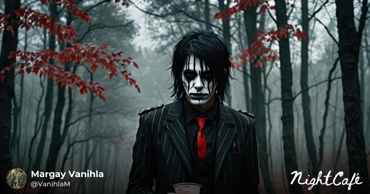 Emo Man in Forest: Cinematic Film Still - AI Art