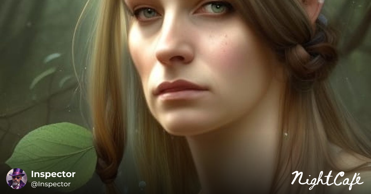 Seasons of Gaea #4 - Green-Haired Woman in Forest, Hyperdeta...