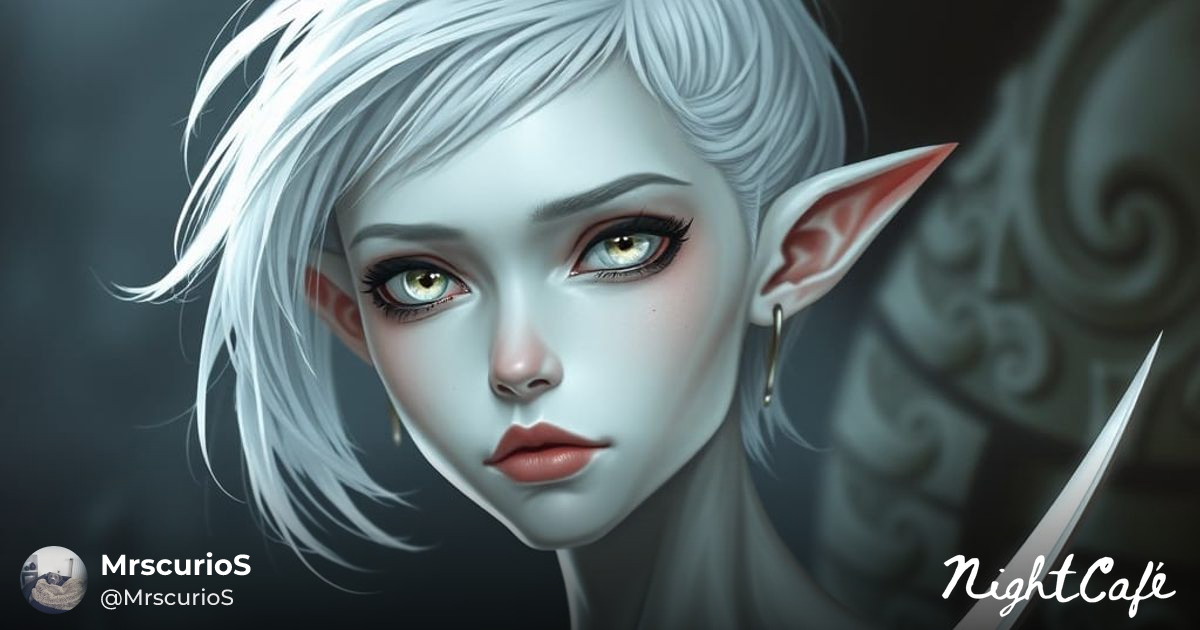 Enigmatic Changeling Maiden in Pale Beauty - AI Art