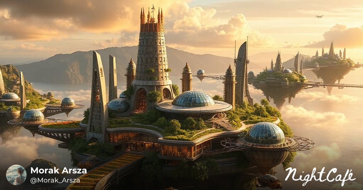 Solarpunk - Utopian Solarpunk Metropolis on Floating Islands