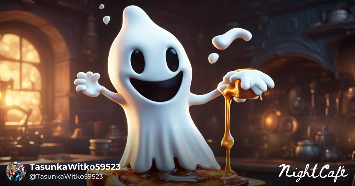 Ghost Toast II - Happy Ghost Makes French Toast, Detailed Ma...