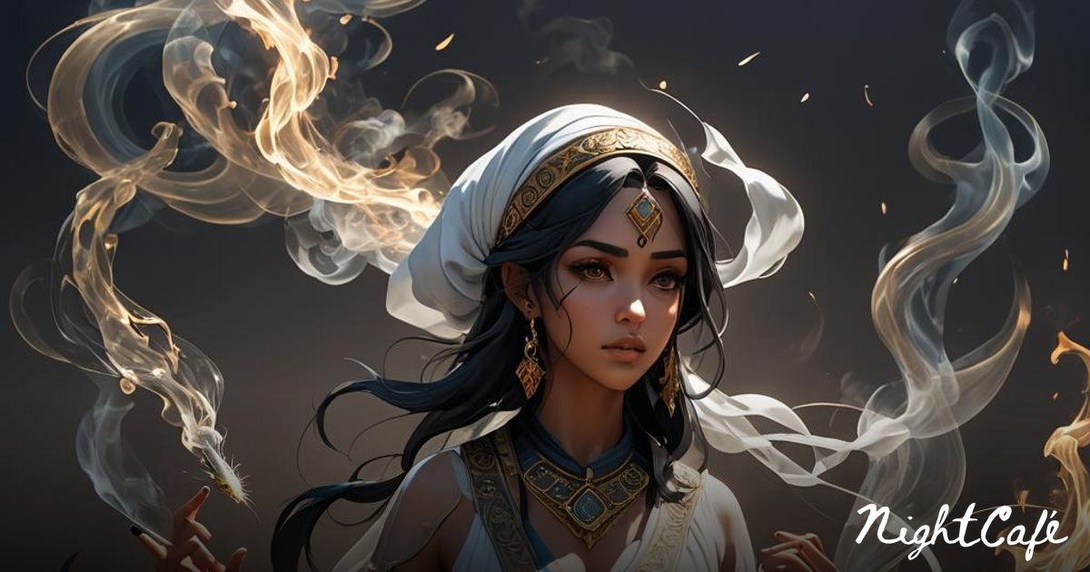Smoke - Mystical Smoke Jinn Writes in Anime Art Style