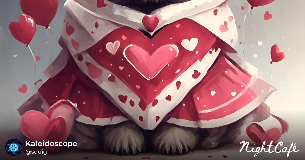 Puppy dressed for Valentine's day - Puppy dressed for Valen...