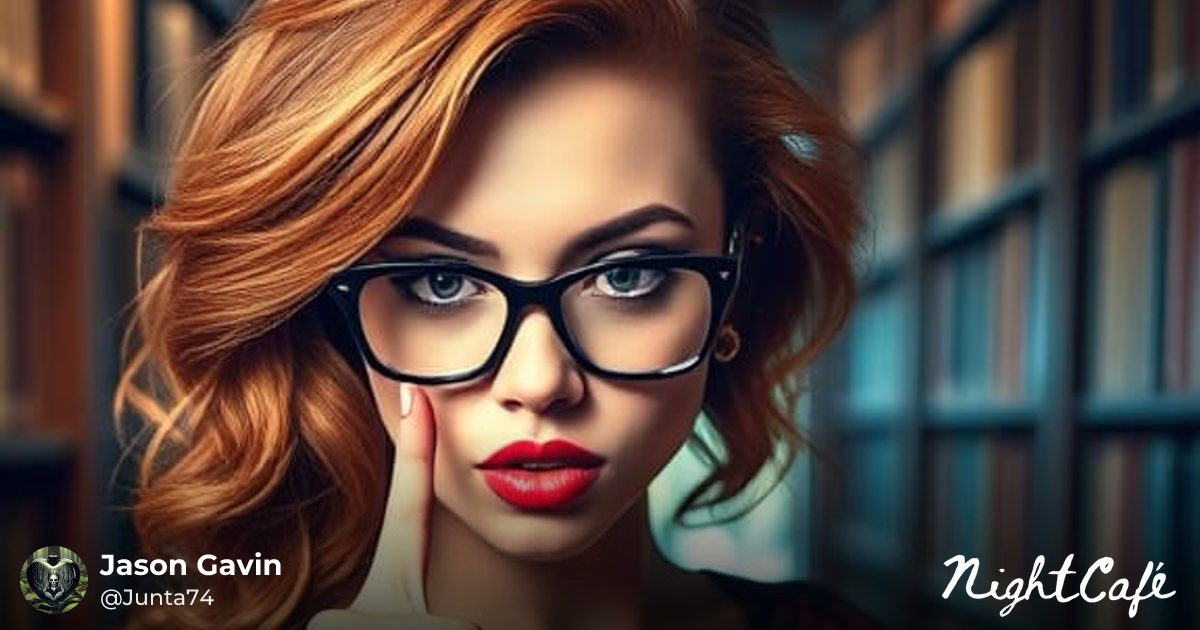 Shhhhhh - Seductive Librarian in Dramatic Lighting