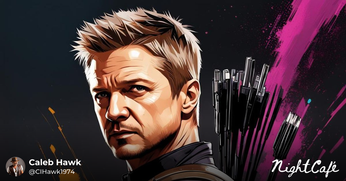 Avengers Hawkeye - Clint Barton Portrait in Polychromatic Go...