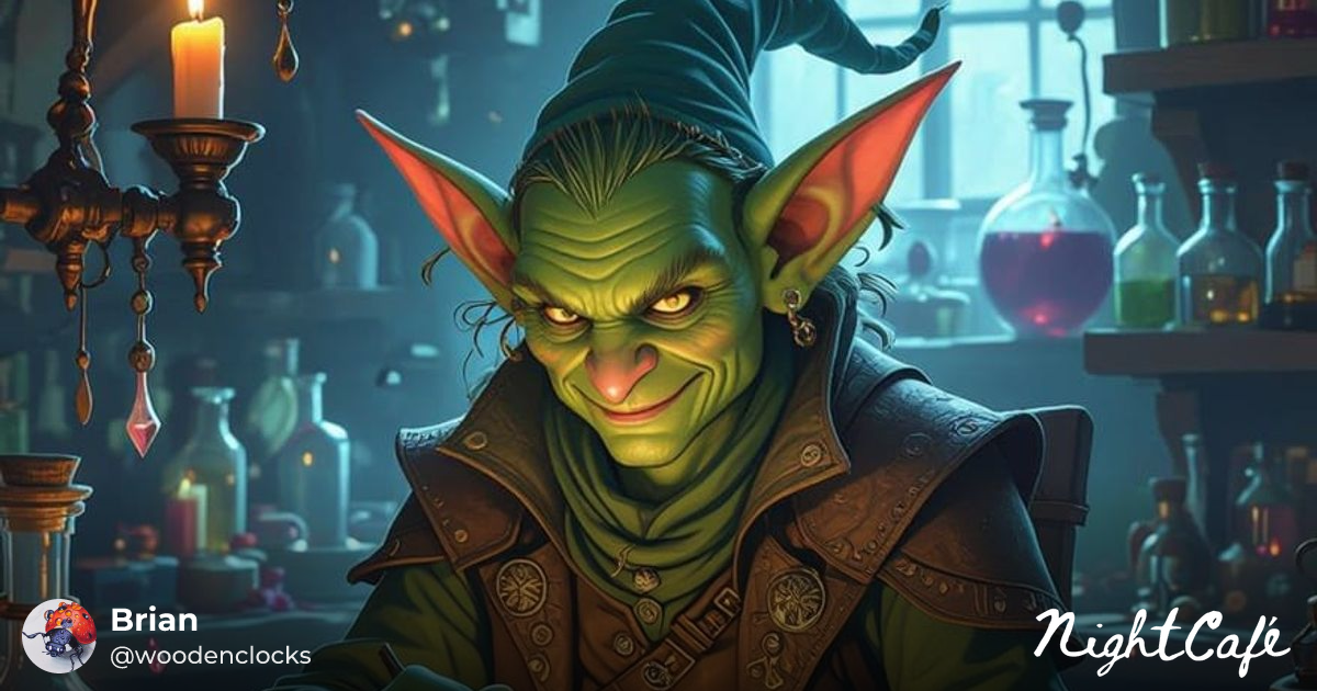 Goblin Alchemist in a Hyperrealistic Laboratory Sc... - AI Art