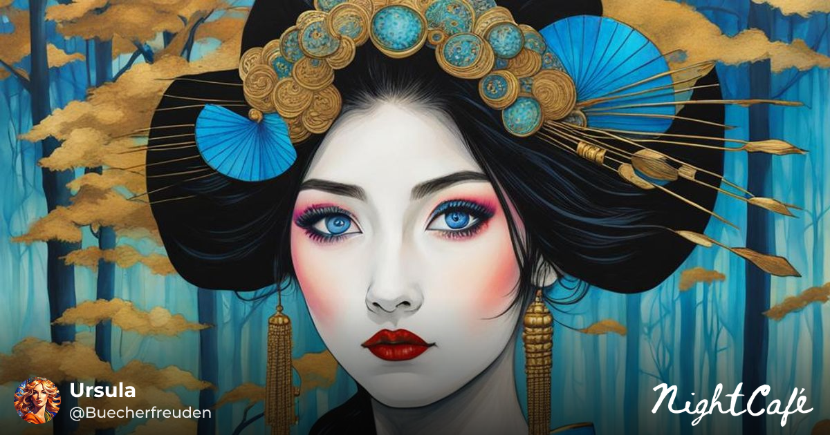 Blue-eyed Geisha - Blue-Eyed Geisha in Fantasy Forest, Alcoh...