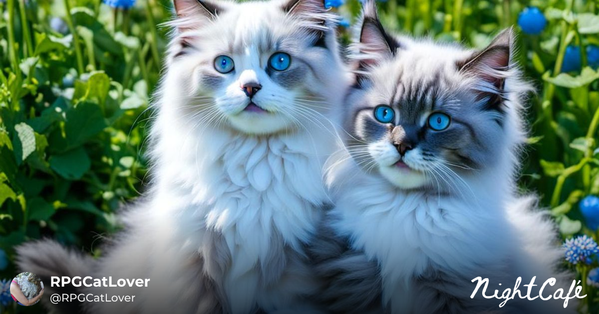 Ragdoll kittens - Ragdoll Family Playing in a Dandelion Fiel...