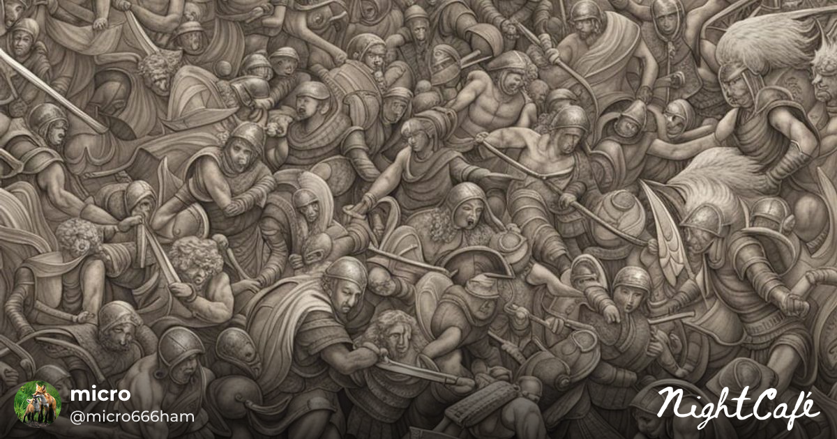 The Battle of Armageddon - Epic Ink Drawing of Armageddon Ba...