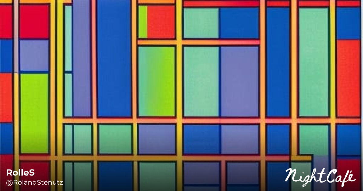 Squares - Abstract Primary Color Grid in Mondrian Style