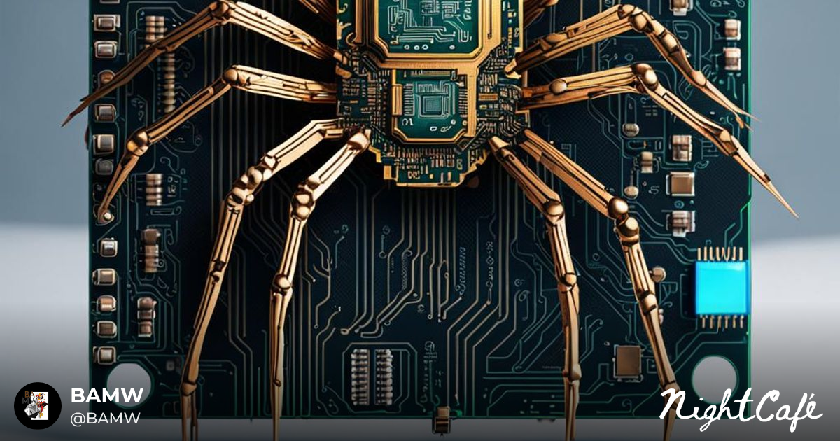 Compu-spider - Cyberpunk Spider Made of Computer Chips and C...