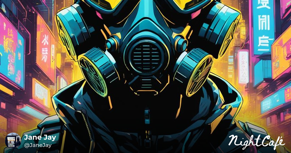 Neo magazine - Cyberpunk Magazine Cover with Gas Mask and Ne...