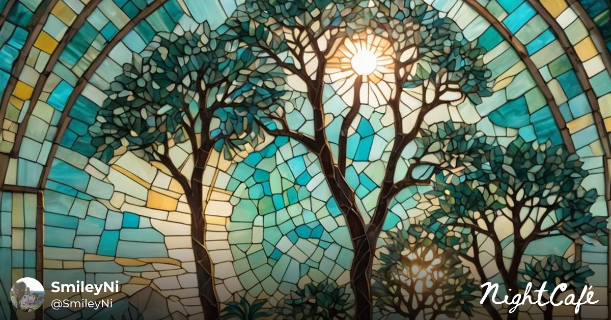 Tropical Lagoon Mosaic with 3D Emu Figurine - AI Art