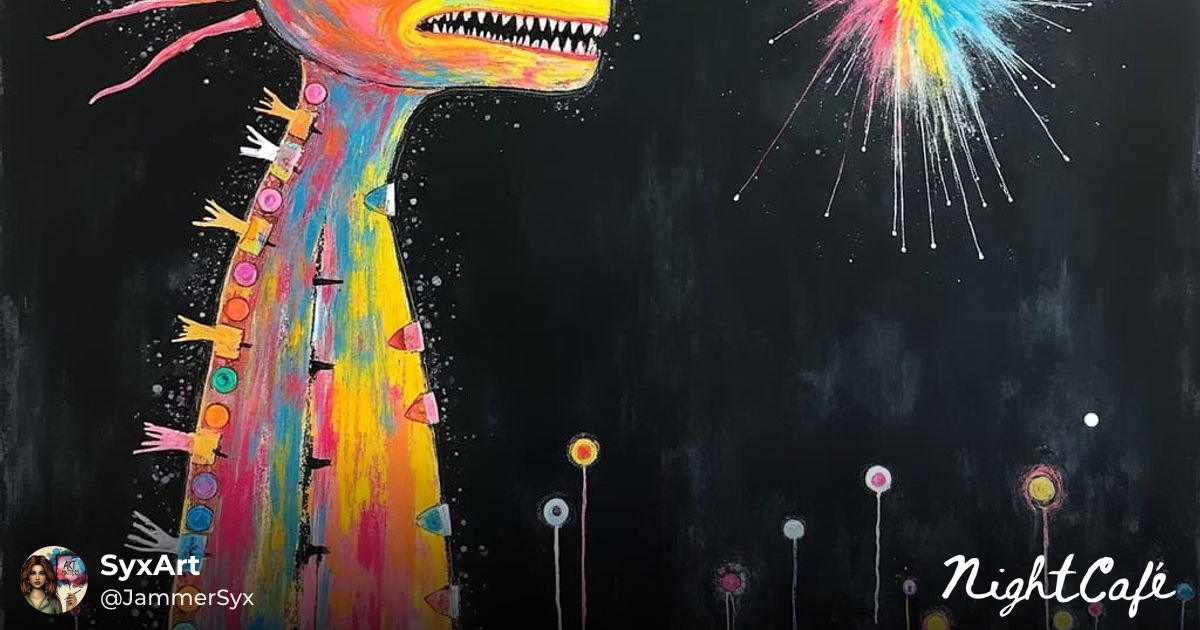 Crayon drawings ,surreal friendly crayon monster demon child's drawing ...