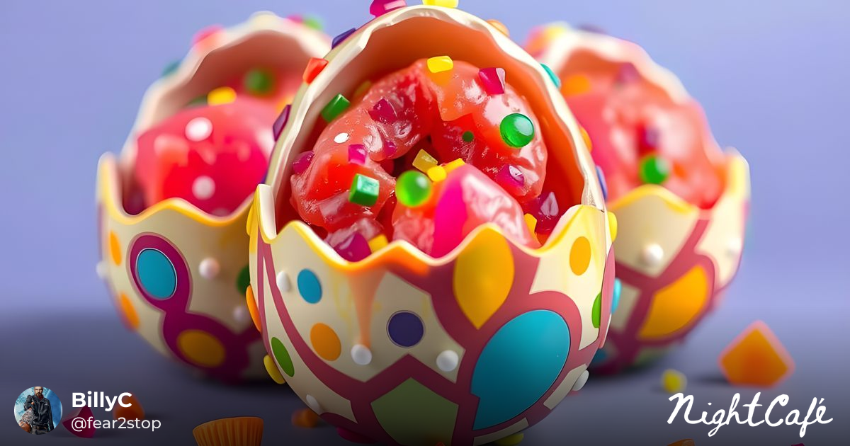 Egg Gushers - Surreal Gushers Explosion: Playful and Futuris...