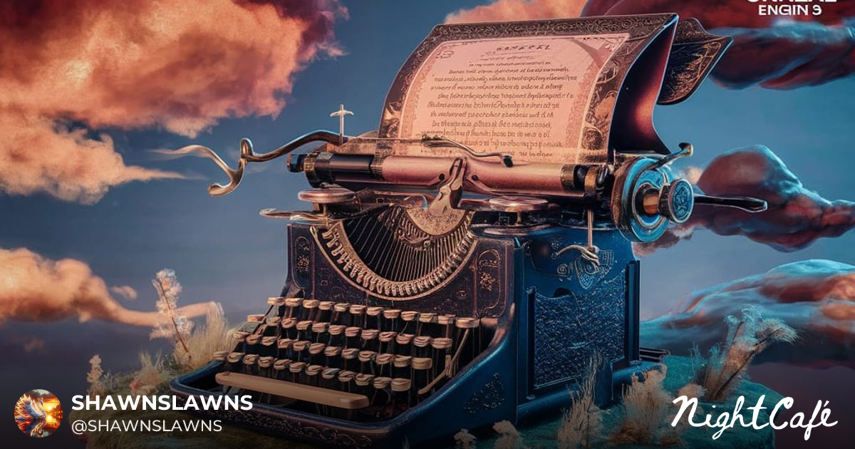 Typerwriter - Magical Typewriter on Floating Island, Concept...