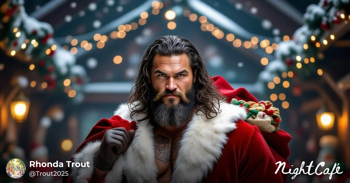 Muscular Jason Momoa Embodies Santa Claus in Festi... - AI Art