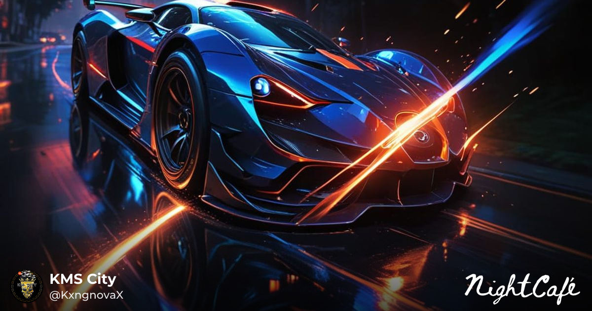 Driving down Speedway - Speedy Car in Anime Style with Cine...