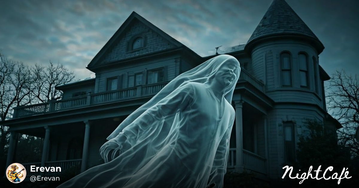 Ethereal Horror Figure Passes Through a Human in a... - AI Art