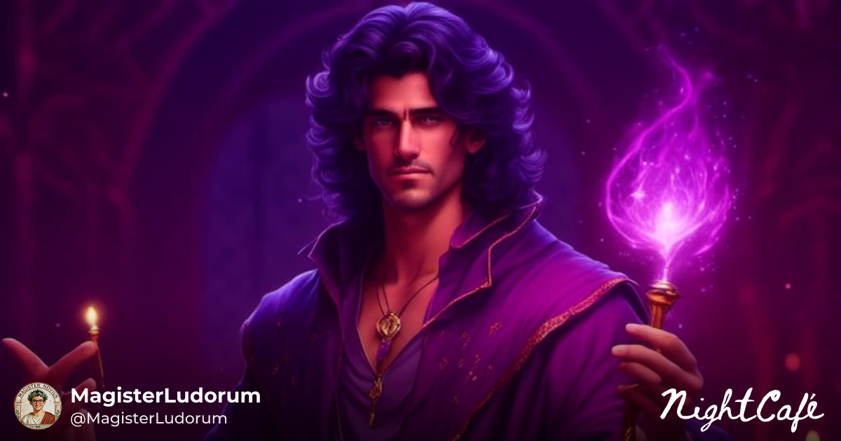 Magister Ludorum - Handsome Warlock with Magic Wand in Fanta...