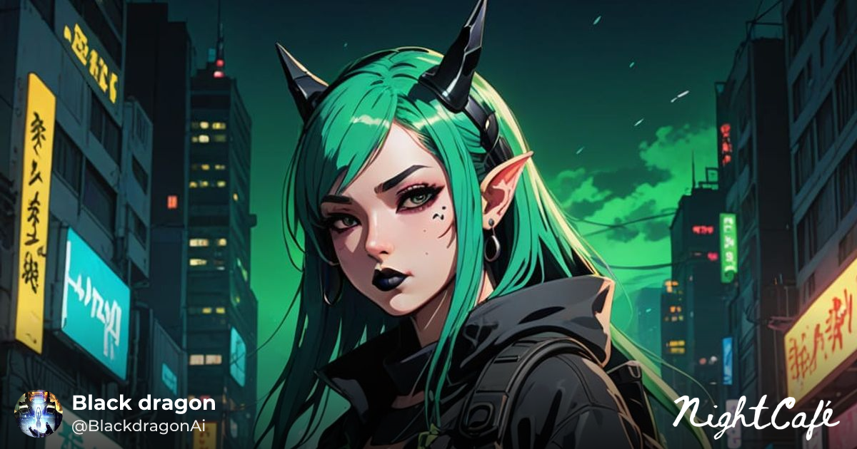 Goth Elf Sniper in Cyberpunk Urban Camo - AI Art