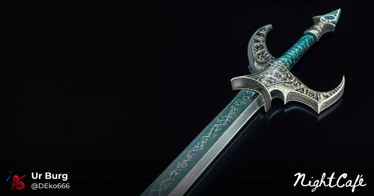 Occult Dagger with Symbolic Curved Blade - AI Art