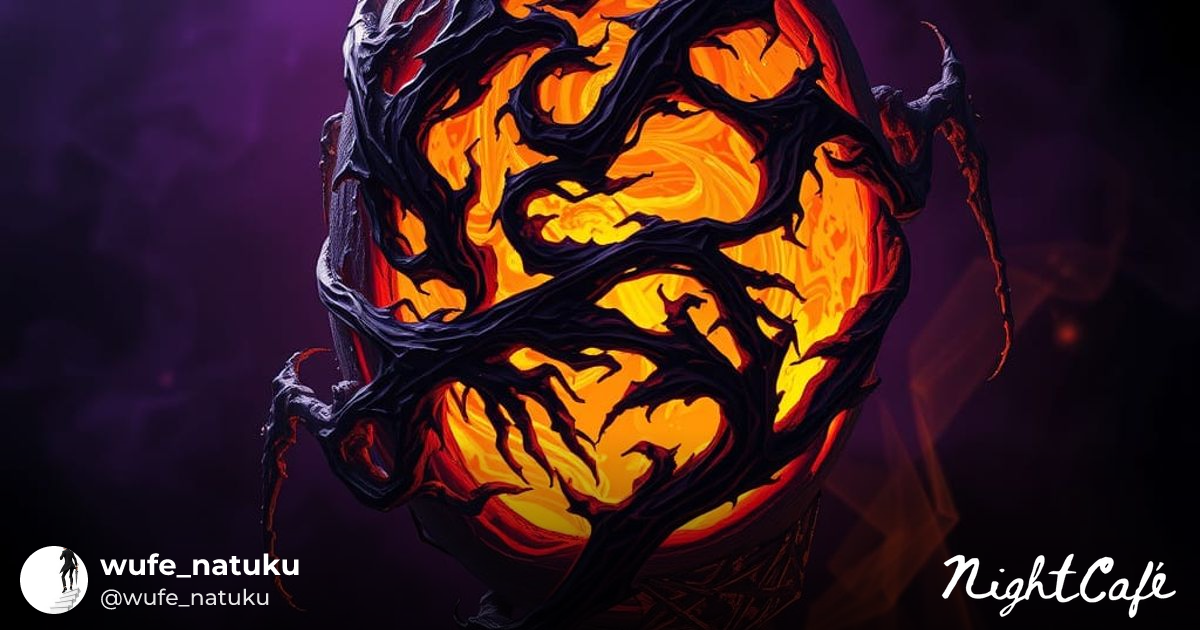 Dark Gothic Egg Masterpiece in Abstract Art Style - AI Art