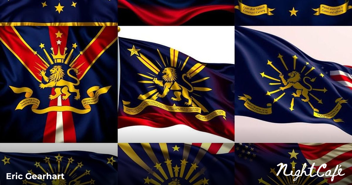 Golden Lion Flag Representing Covenant Restoration - AI Art