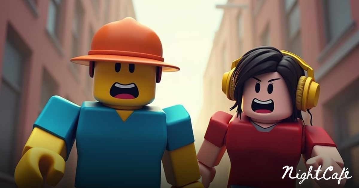 Roblox Characters Run from Ticking Bomb in City - AI Art