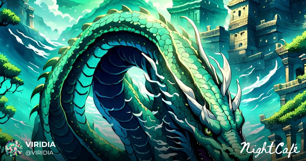 Leviathan’s Grasp, anime style - Colossal Sea Serpent Emerge...