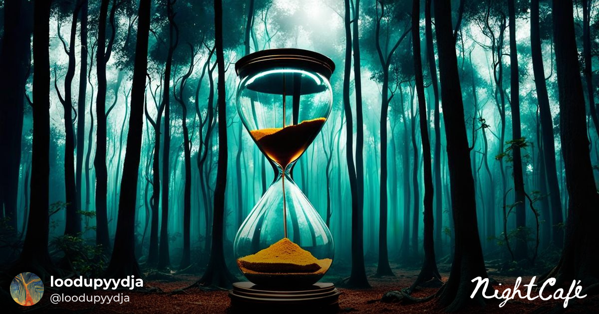 ...time... - Surreal Distorted Hourglass in Art Brut Style