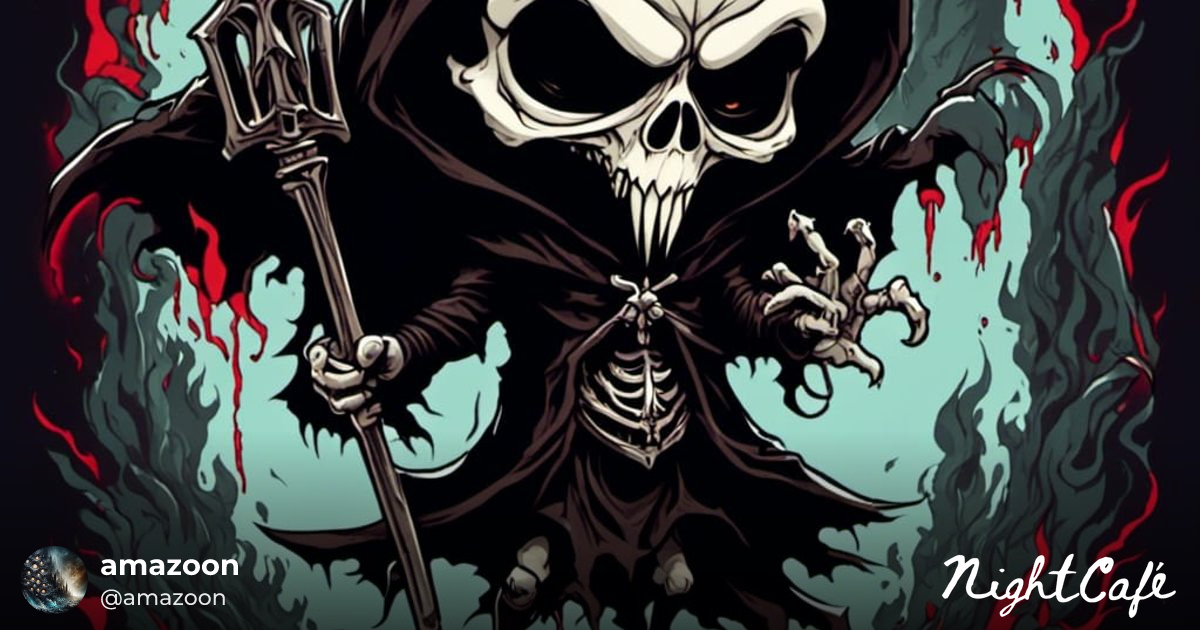 Cute Death Metal Grim Reaper Album Cover - AI Art