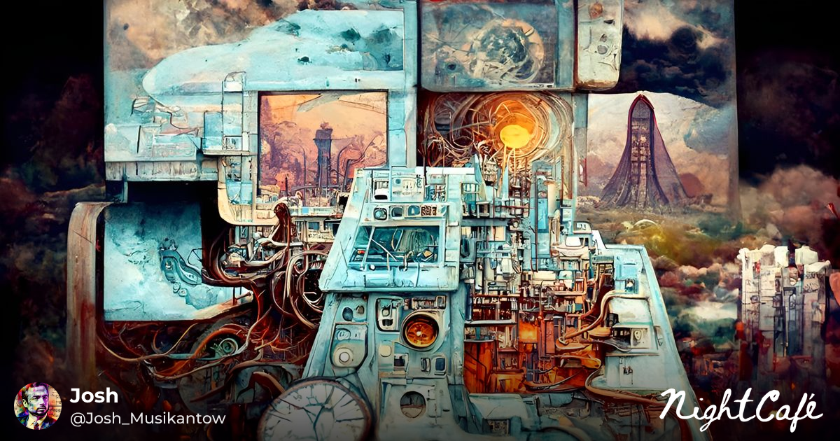 Surreal Nuclear Fantasy Landscape in Retro Synth-W... - AI Art