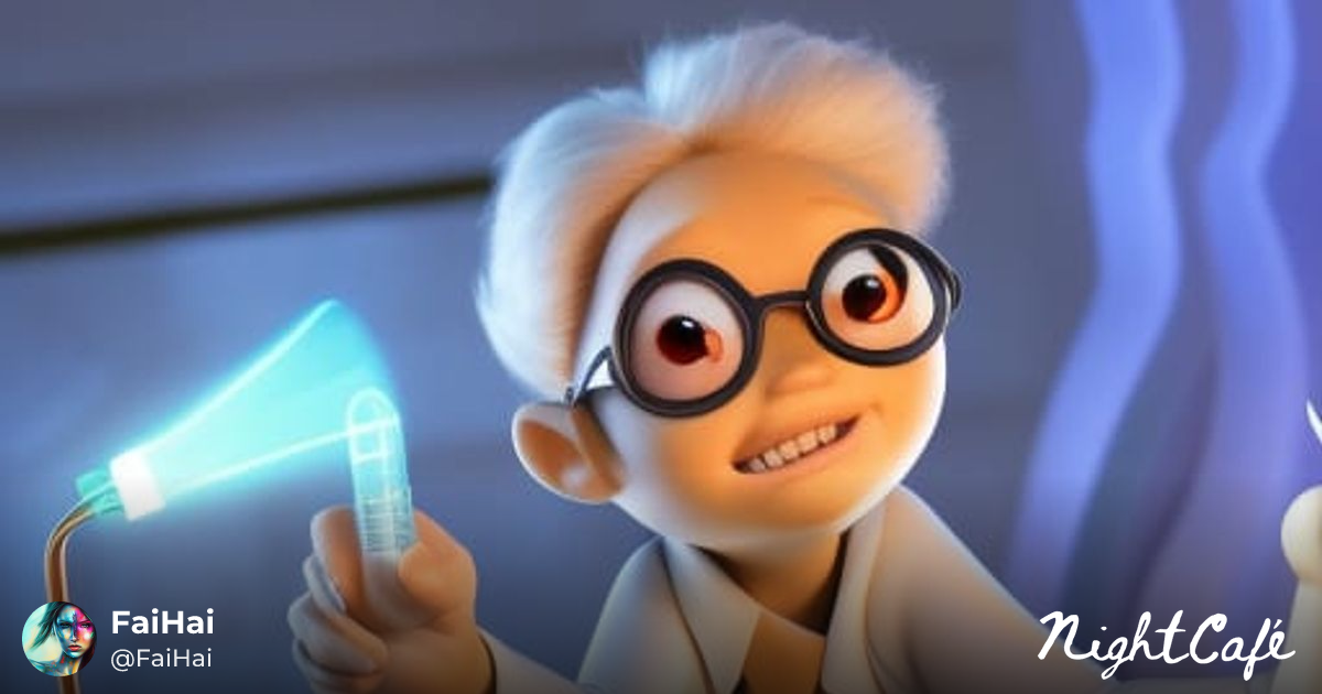 scientist boy - Mad Scientist at Work: Pixar-Style 3D Art