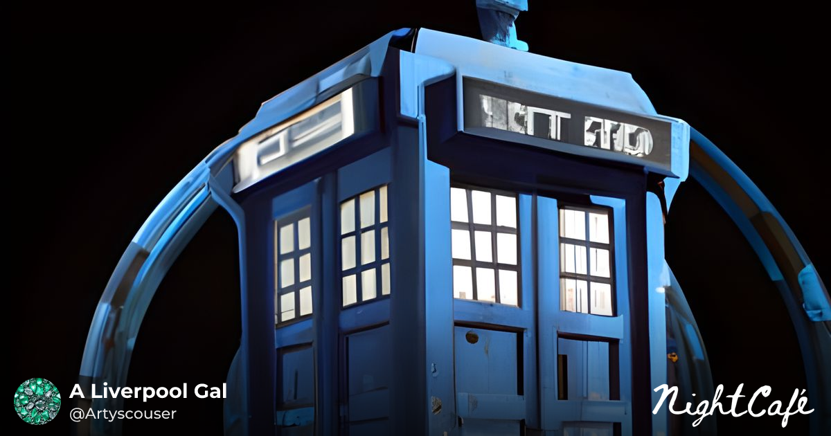 A TARDIS from the Dr Who TV programme.