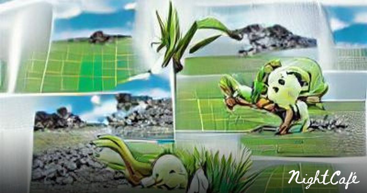 Detailed Grass-Type Pokémon in Sugimori Style - AI Art