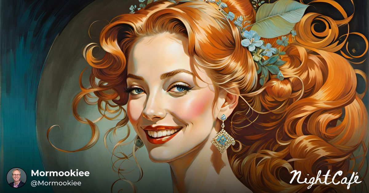 Marvelous Mischevious Mabel - Smiling Woman in Backless Gown...