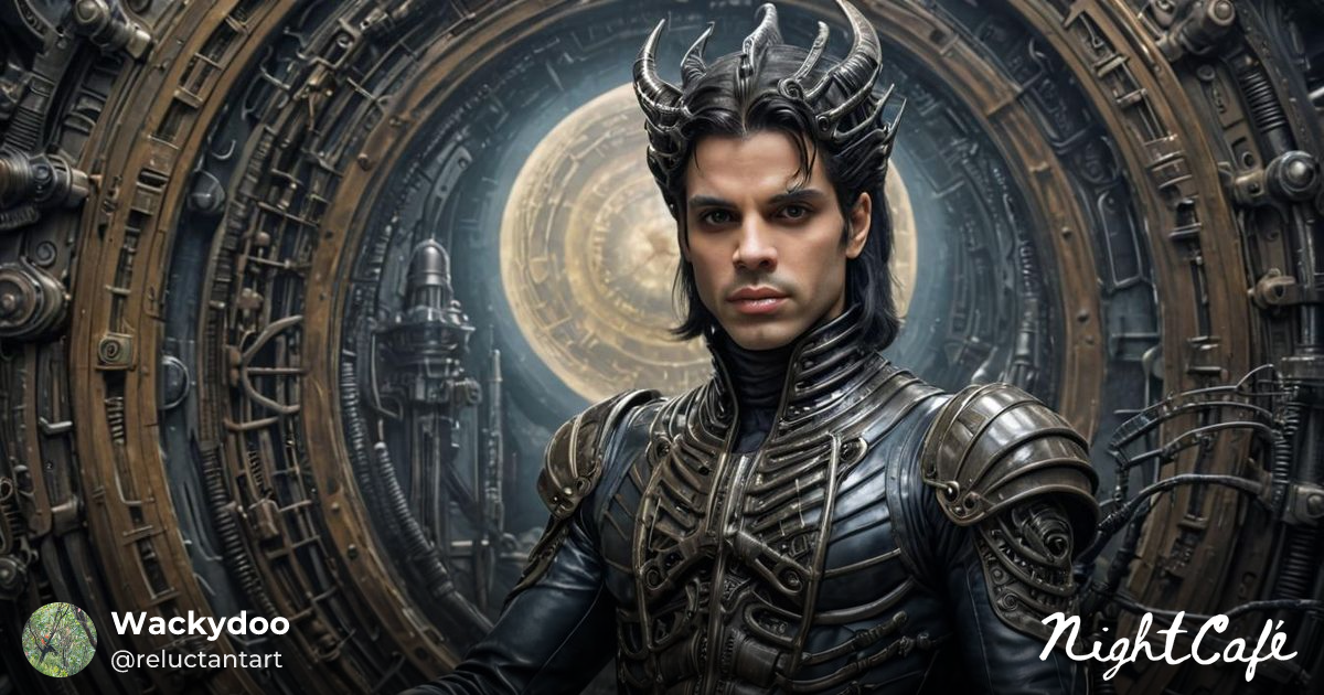 Futuristic Prince in a Biomechanical Style - AI Art