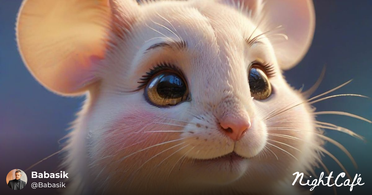 Shy Mouse Close-Up in Pixar Cartoon Style - AI Art