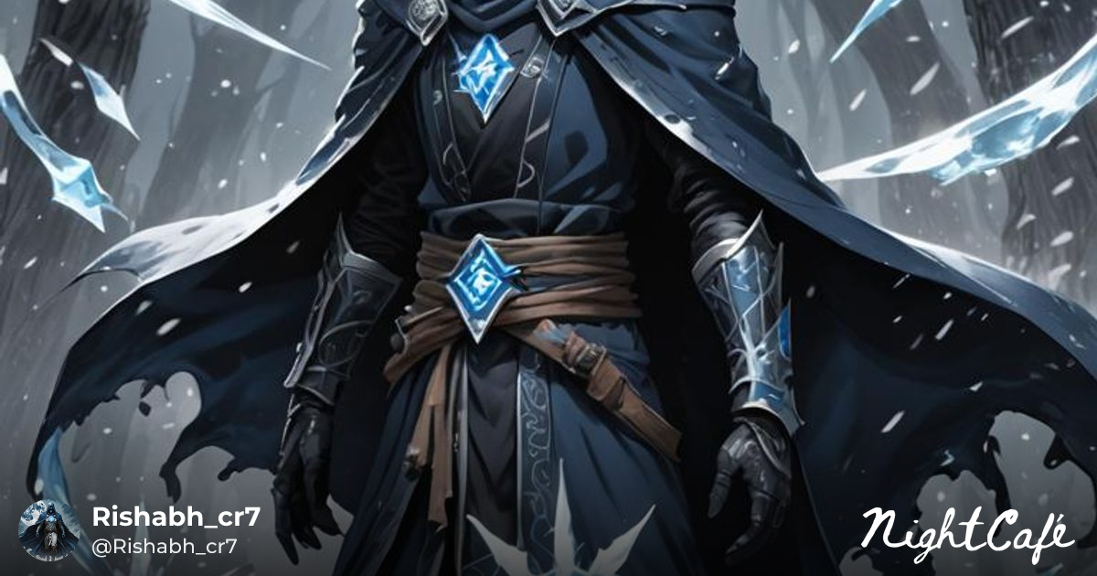 COOL entity - Icy Faceless Entity Cloaked in Blue-Black Crys...