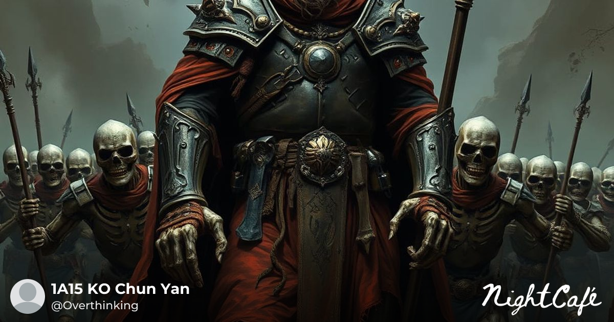 Undead Emperor Leads Skeleton Army in Dark Fantasy... - AI Art