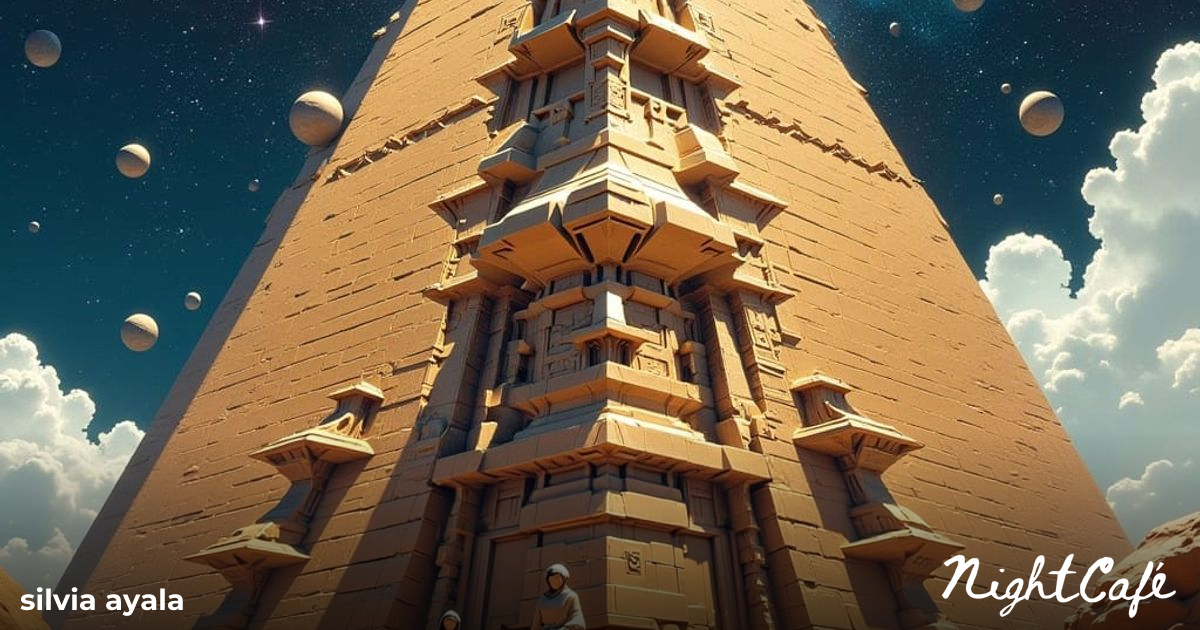 Colossal Anime Woman Monument on Desert Planet - AI Art