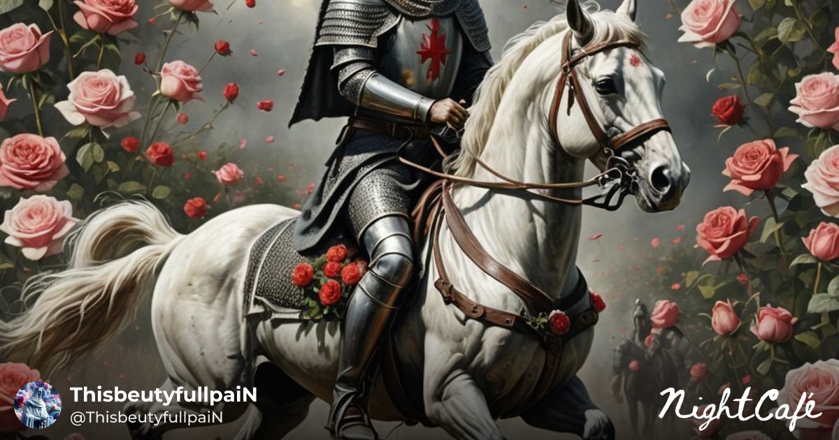 The lost templar - Templar Knight Rides Through Rose Field
