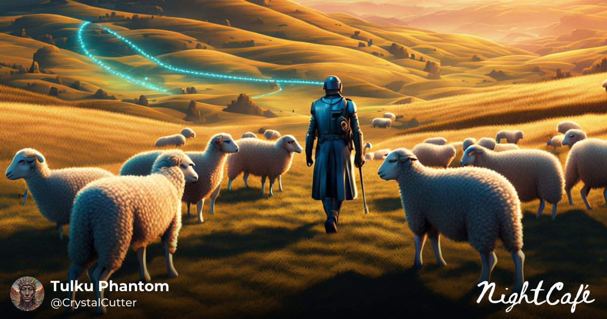 "Android Shepherd with his flock of 'Android Sheep" #14