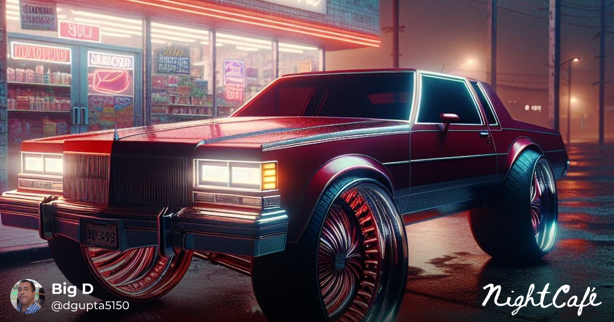 Houston Slab Car with Swangas in Hip-Hop Style - AI Art