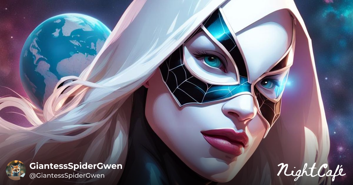 Spider-Gwen as Colossal Woman in Space - AI Art
