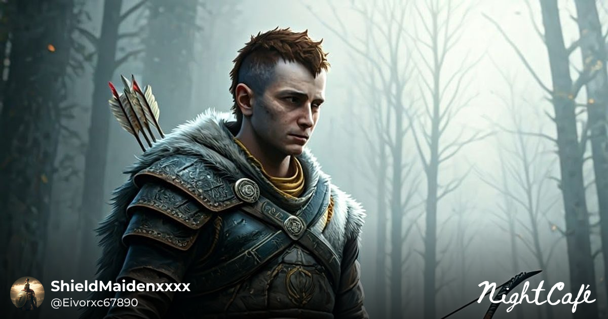 Atreus and his bow - Atreus with Intricately Carved Wooden ...