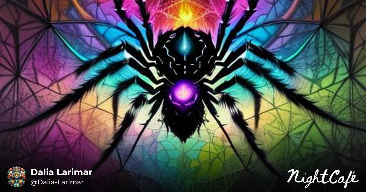 Psychedelic Monster Spider in Geometric Style - AI Art